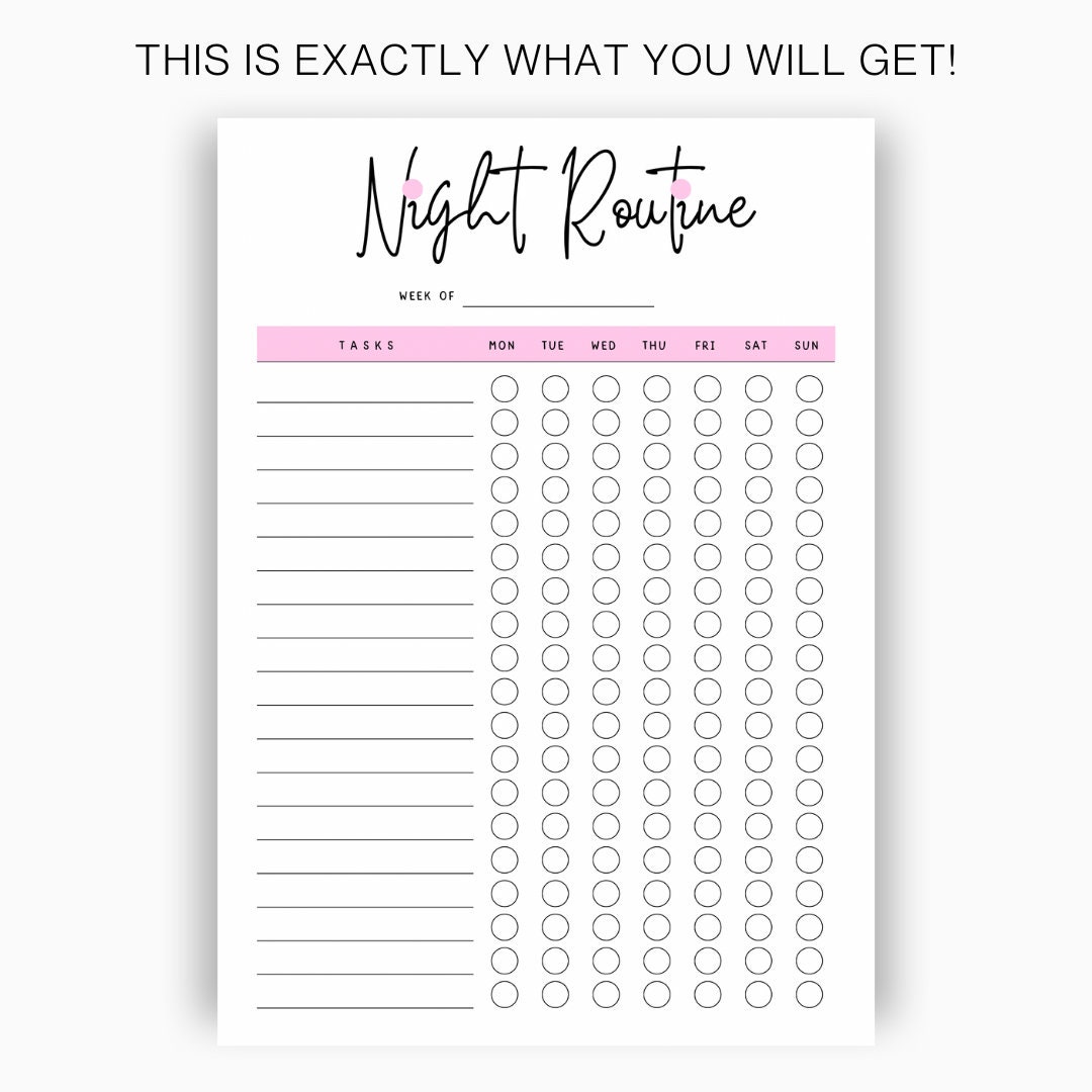Daily Routine Printable, Productive Routine Tracker, Morning Routine ...