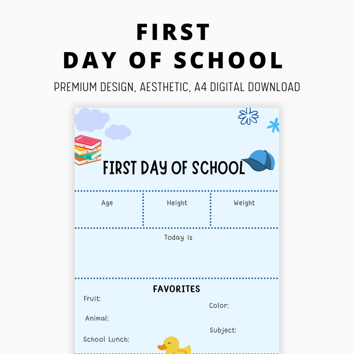 First Day of School Sign Poster, Back to School Sign, Reusable First ...