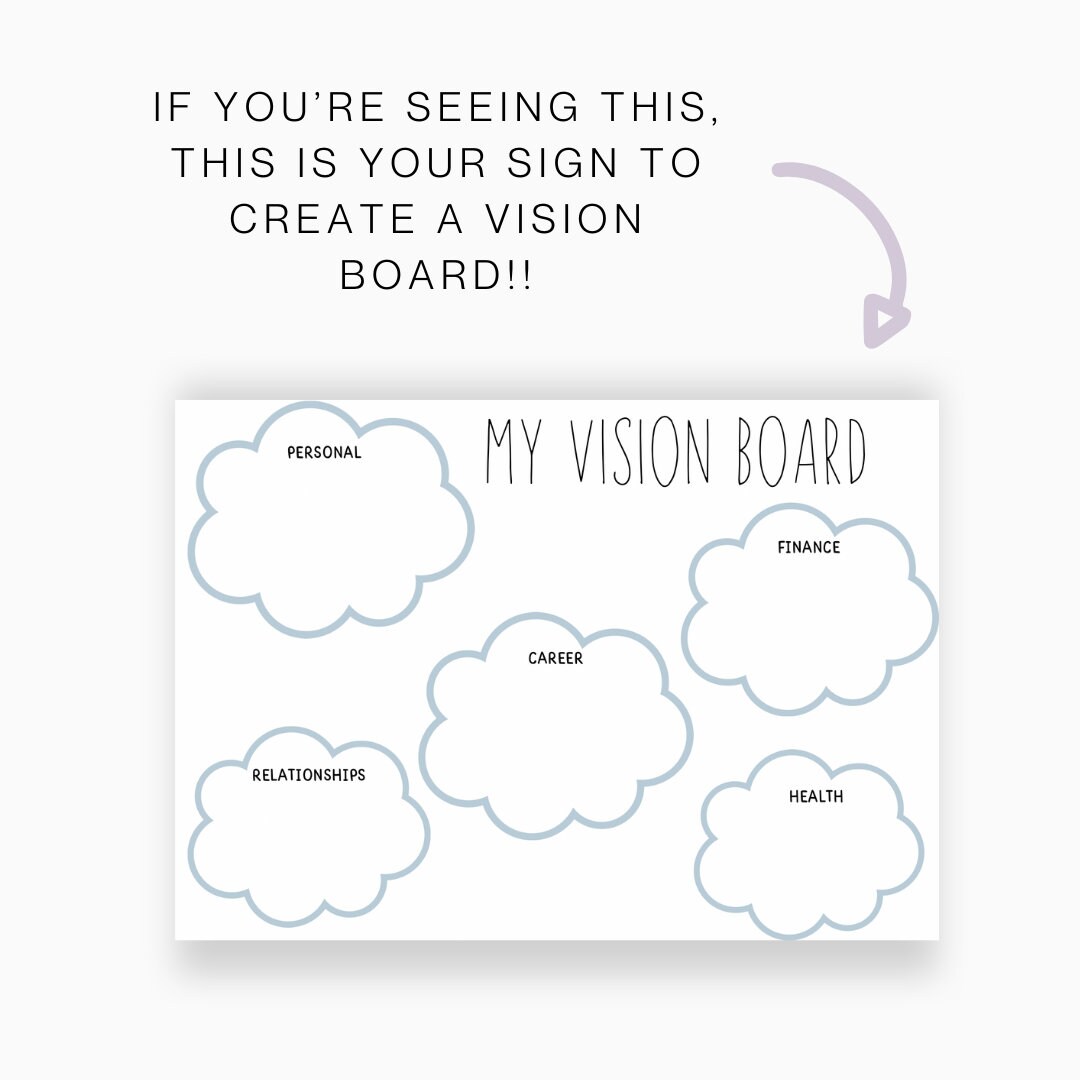 Printable Vision Board, Vision Board Template, 2024 Dream Life Planner ...