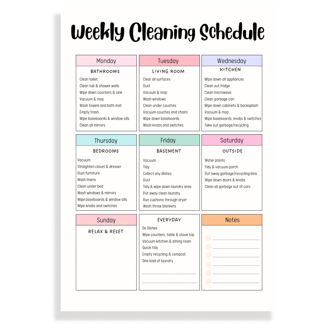 Weekly Cleaning Checklist Printable Weekly Cleaning Schedule Fillable weekly-cleaning-checklist-printable-weekly-cleaning-schedule-fillable
