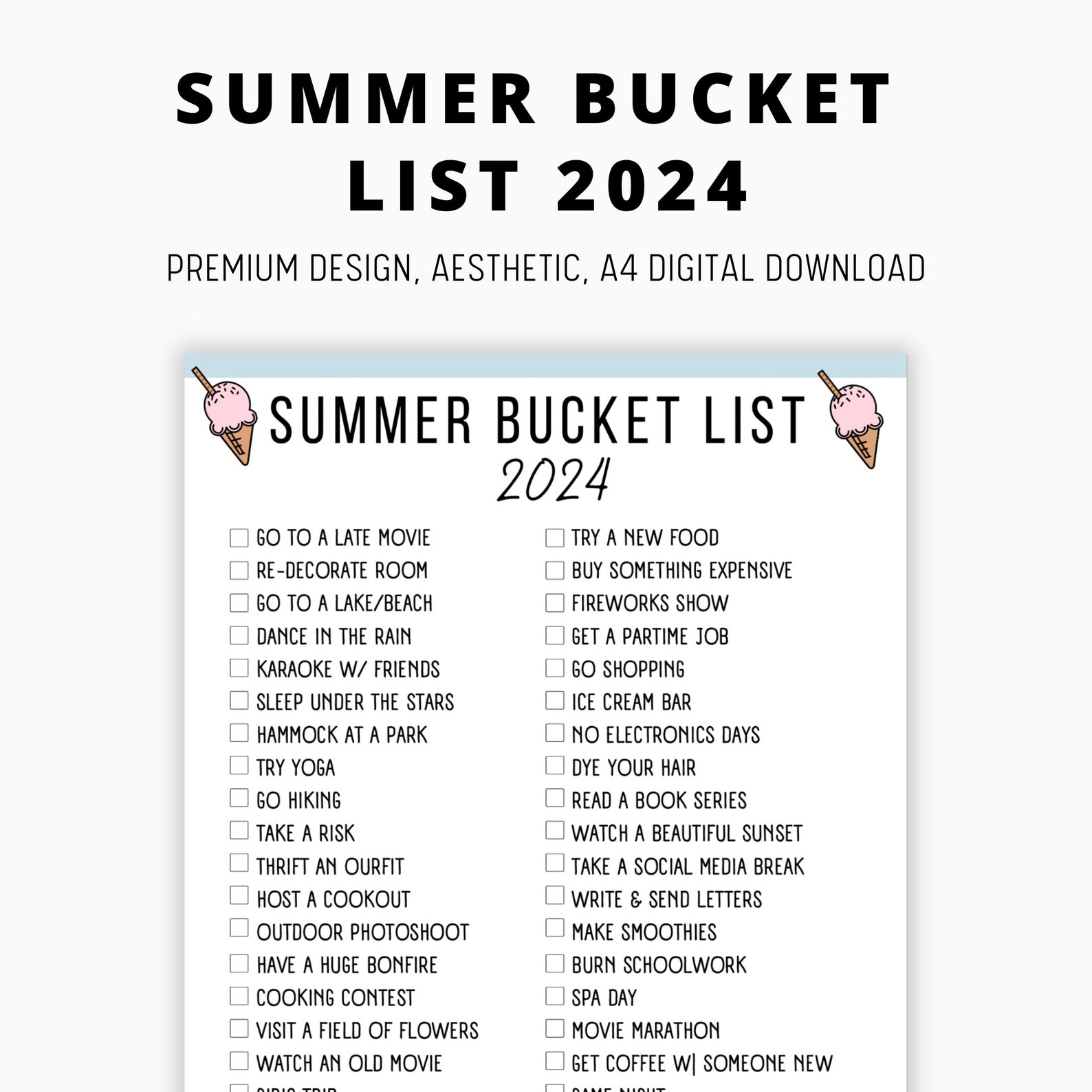 2025 Summer Bucket List, Ultimate Summer Planner, Summer Break ...