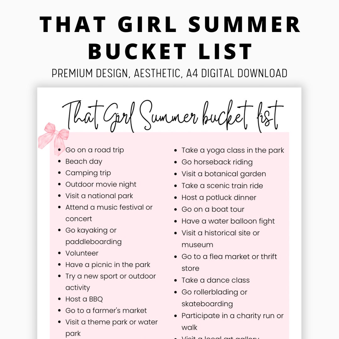 2024 Summer Bucket List, Ultimate Summer Planner, Summer Break ...