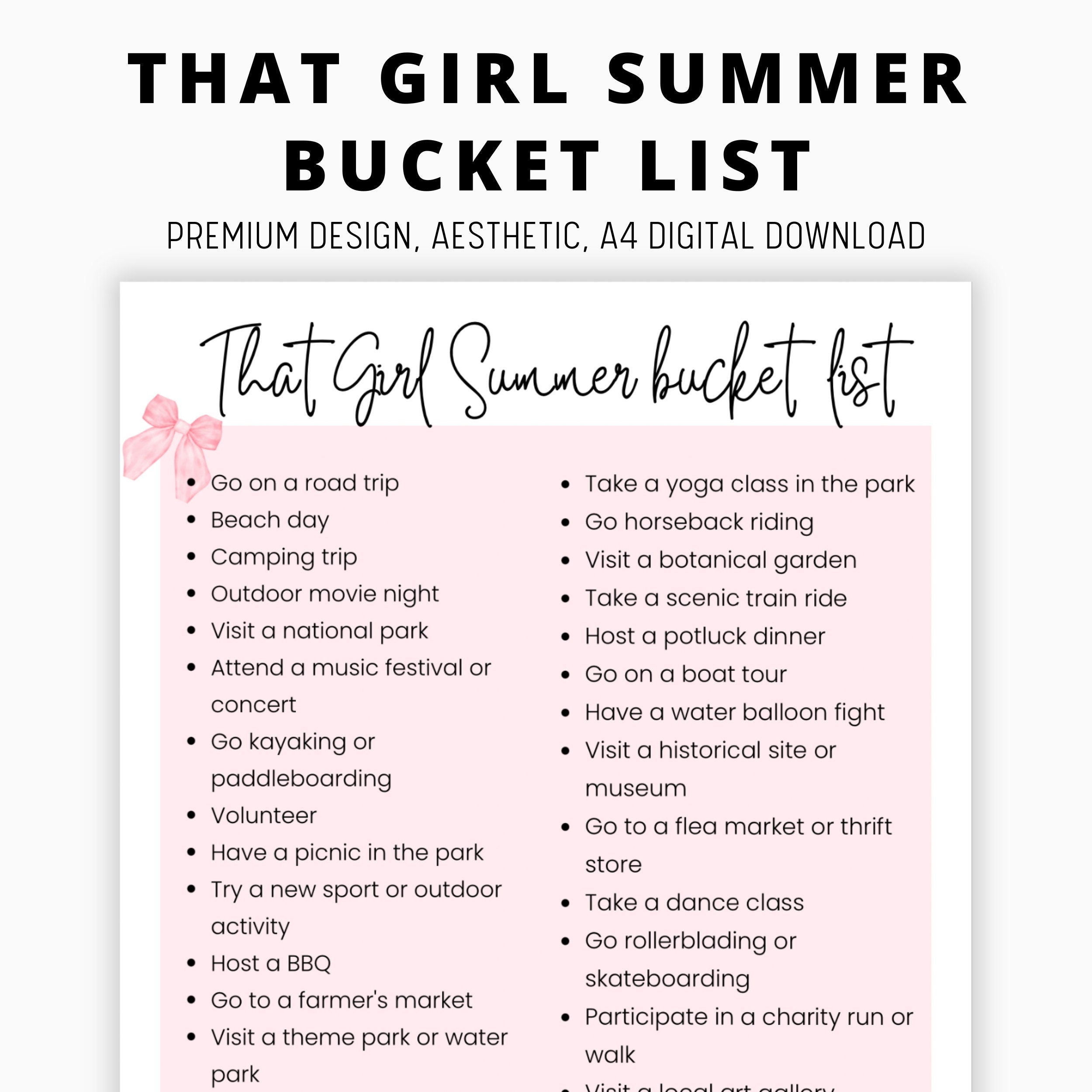 2024 Summer Bucket List, Ultimate Summer Planner, Summer Break ...
