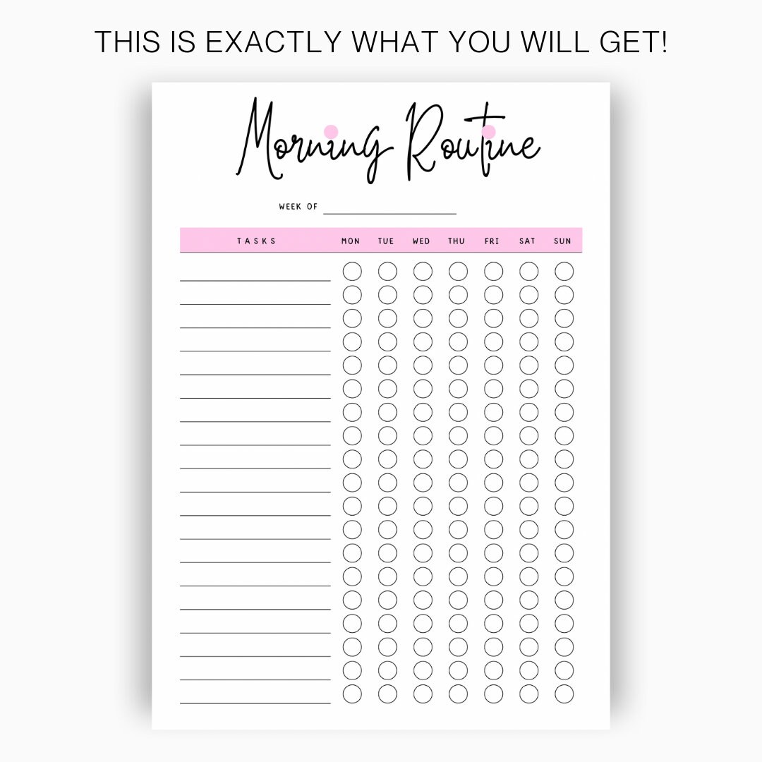 Daily Routine Printable, Productive Routine Tracker, Morning Routine ...