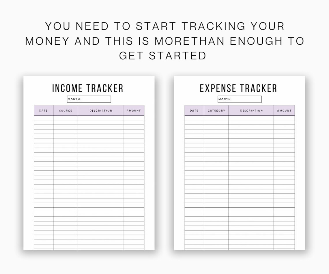 Income and Expense Tracker Expense Tracker Spending Log - Etsy