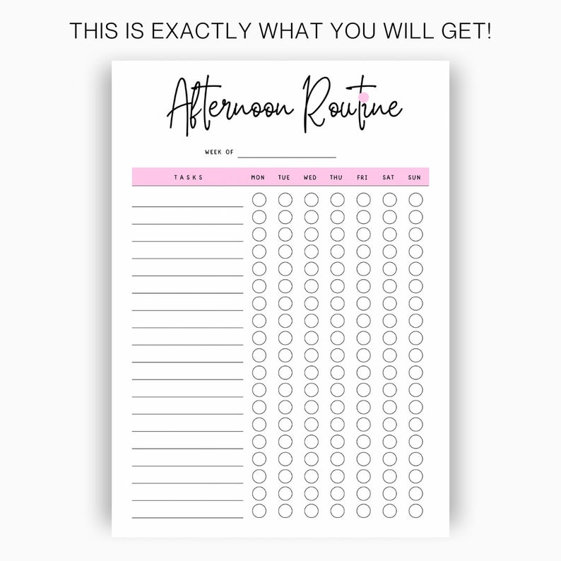 Daily Routine Printable, Productive Routine Tracker, Morning Routine ...