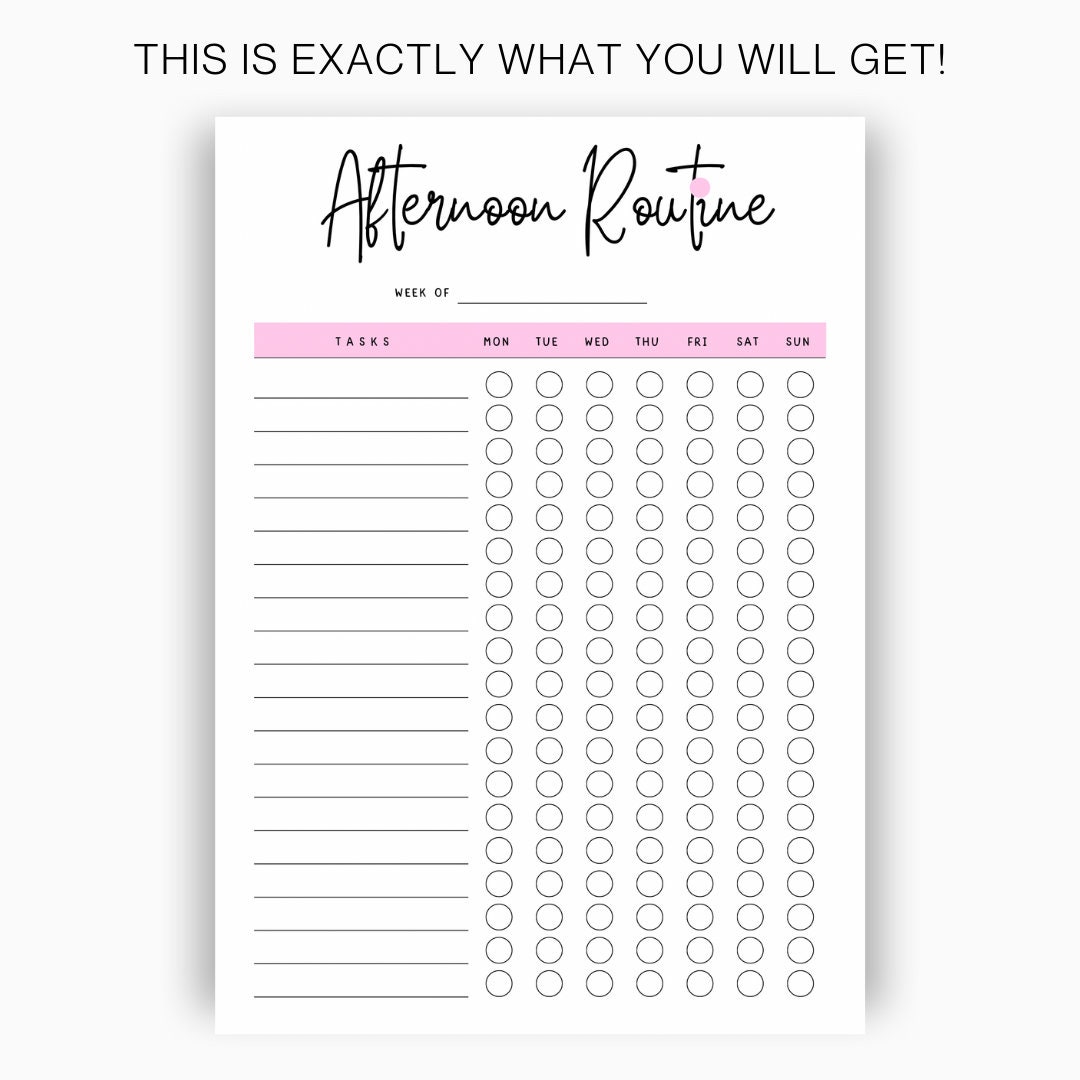 Daily Routine Printable, Productive Routine Tracker, Morning Routine ...