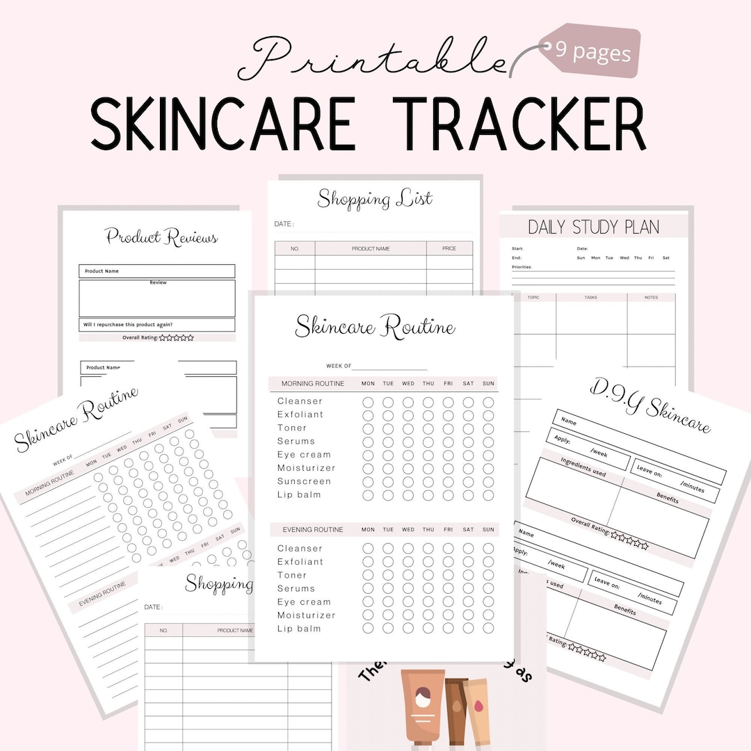 Skincare Planner, Skincare Routine Tracker, Skincare Journal, Printable ...