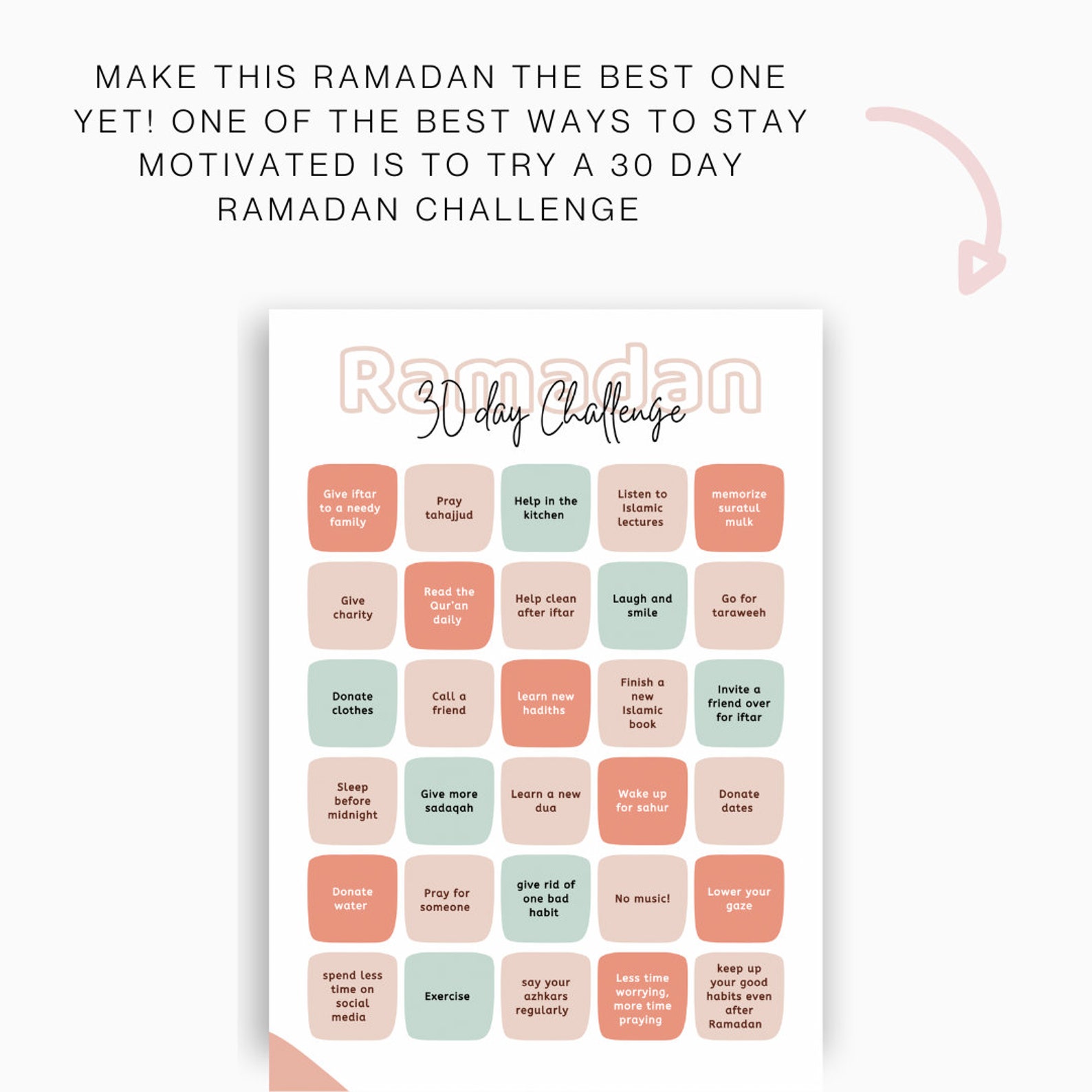 Ramadan Challenge, 30 Day Ramadan Challenge, Ramadan Kareem, Ramadan ...