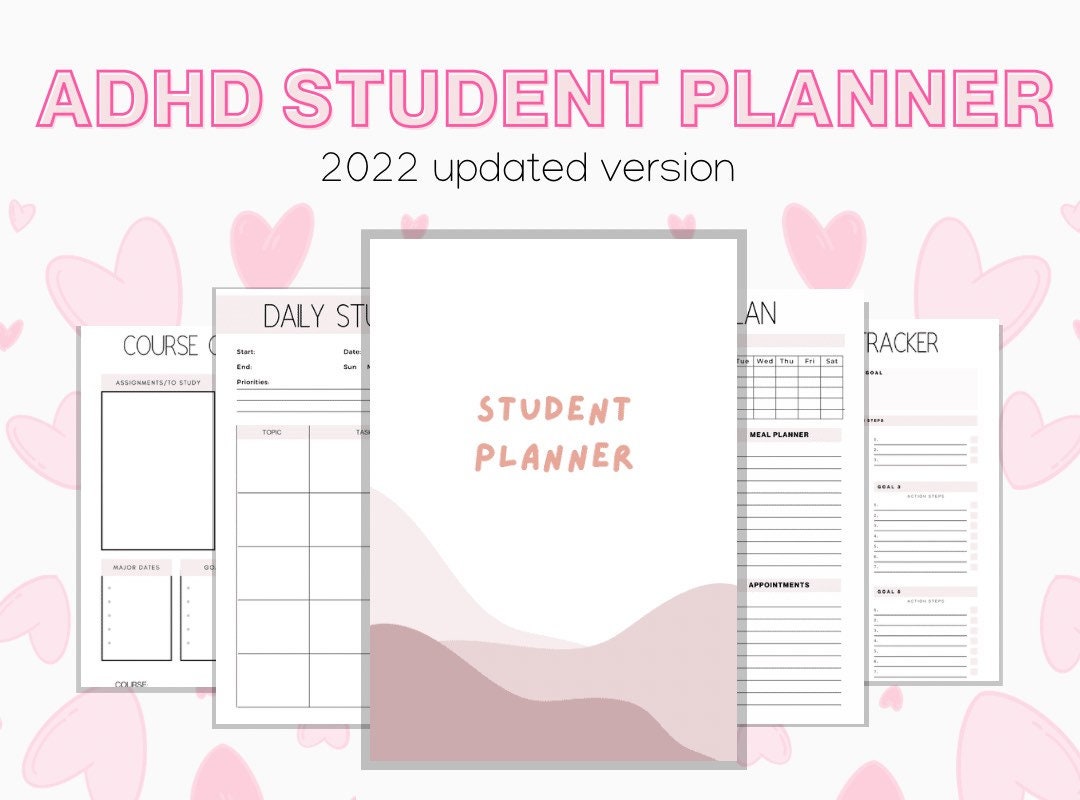 ADHD Student Planner ADHD College Student Planner Printable - Etsy