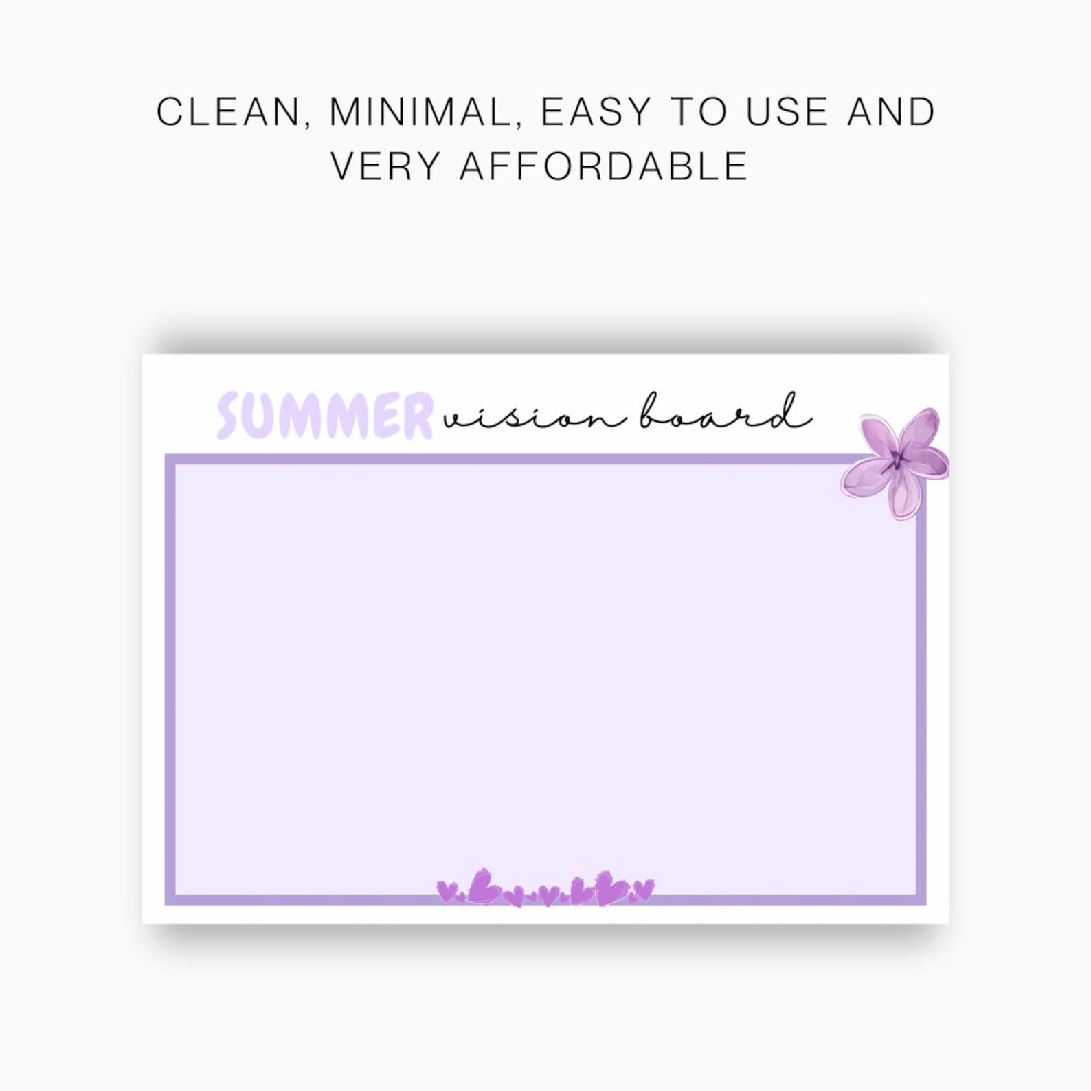 Summer Vision Board, Vision Board Template, 2024 Dream Life Planner ...