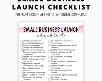 Small Business Start up Launch Checklist , Start a Small Business to Do ...