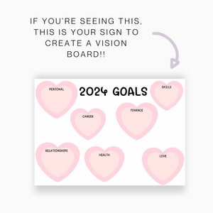 Printable Vision Board, Vision Board Template, 2024 Dream Life Planner ...