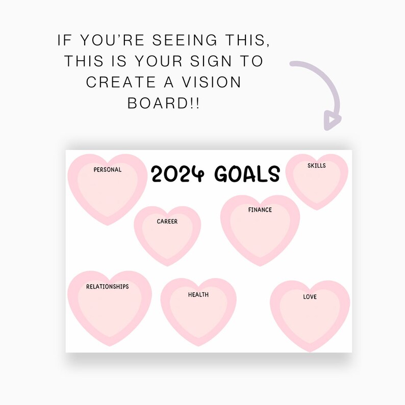 Printable Vision Board, Vision Board Template, 2024 Dream Life Planner ...