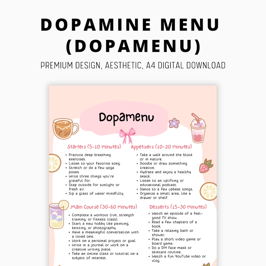 Dopamine Menu, Dopamenu Ideas, Healthy Routine Adhd Tools, Bullet ...