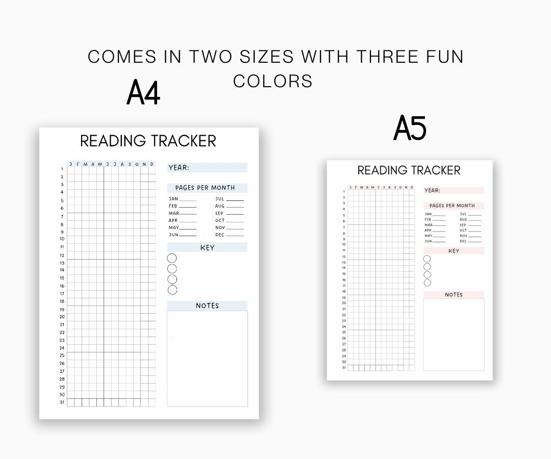Reading Tracker Printable Book Review Journal Reading | Etsy