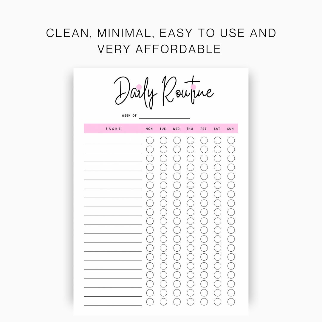 Daily Routine Printable, Daily Routine Tracker, Morning Routine Planner ...