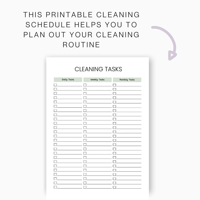 Cleaning Checklist, Editable Cleaning Routine Planner, Daily Cleaning ...