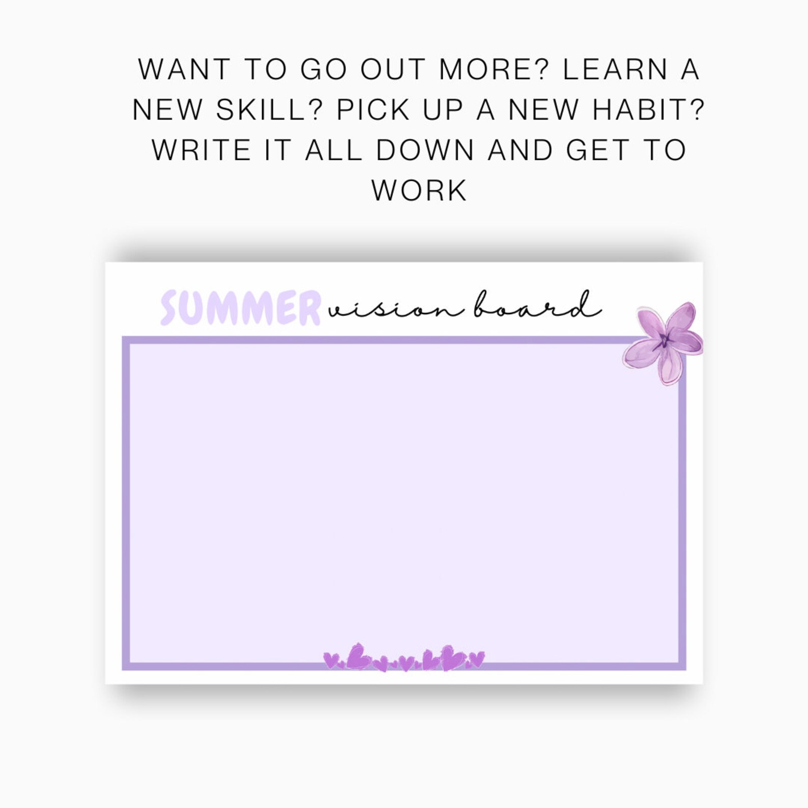 Summer Vision Board, Vision Board Template, 2024 Dream Life Planner ...