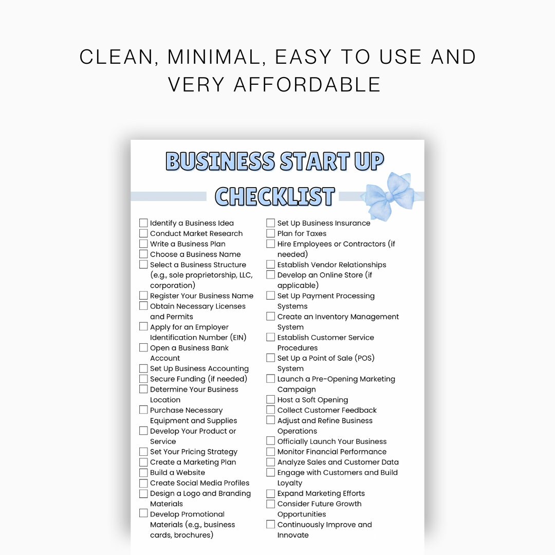 Small Business Start up Launch Checklist , Start a Small Business to Do ...