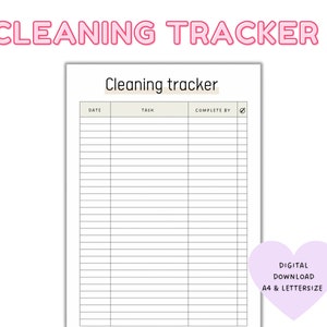 Cleaning Checklist Printable Cleaning Tracker Deep Cleaning - Etsy
