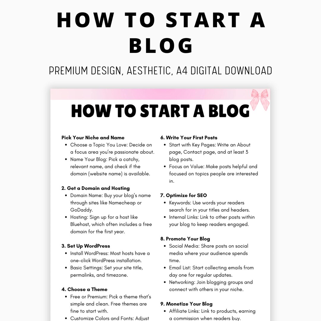 How to Start a Blog Guide, Setting up a Blog, Blog Seo, How to Make ...