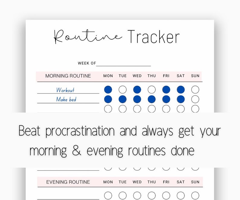 Daily Routine Printable, Daily Routine Tracker, Morning Routine Planner ...