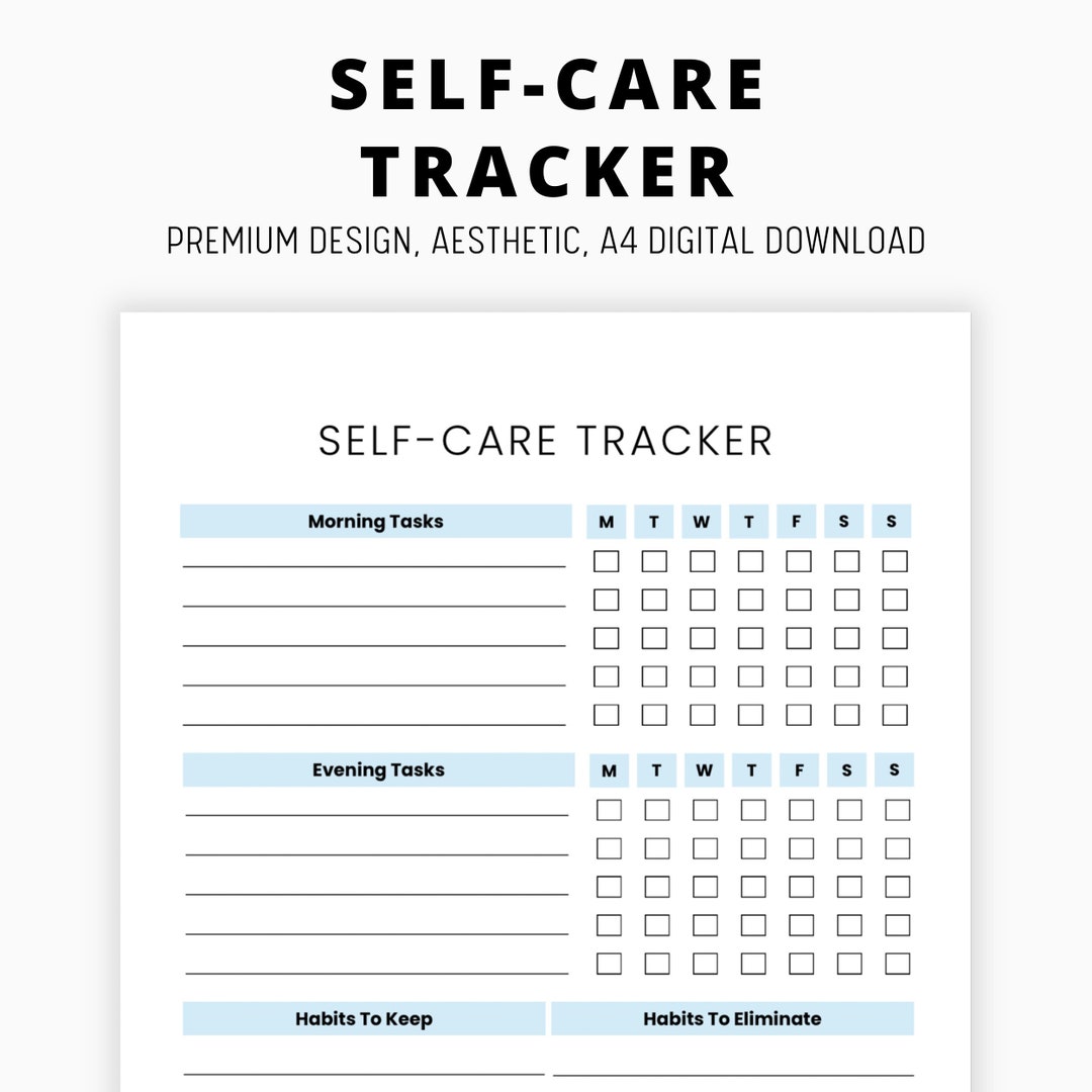Self Care Checklist, Self-care Tracker, Printable Self Care Journal ...