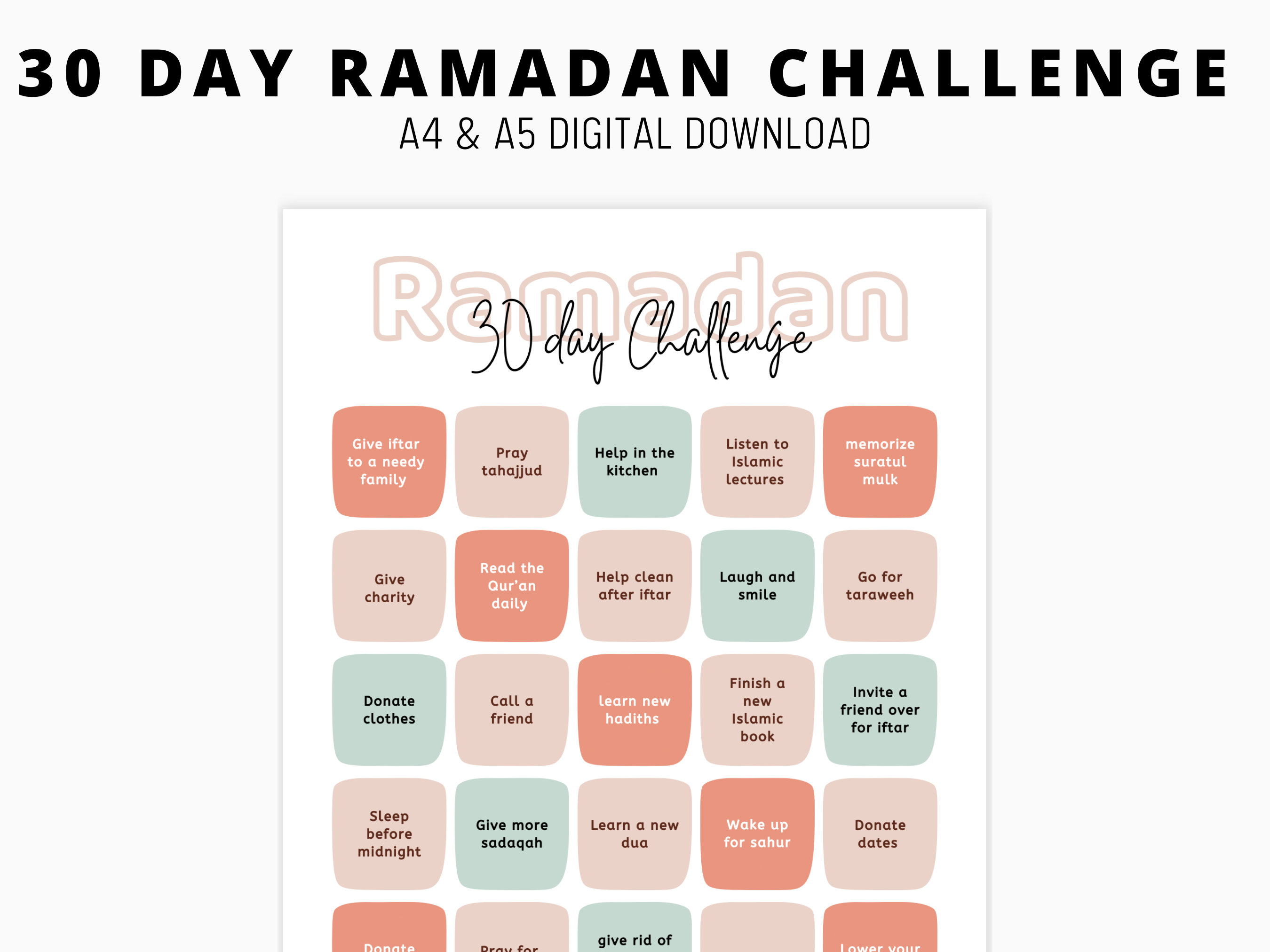 Ramadan Challenge, 30 Day Ramadan Challenge, Ramadan Kareem, Ramadan ...