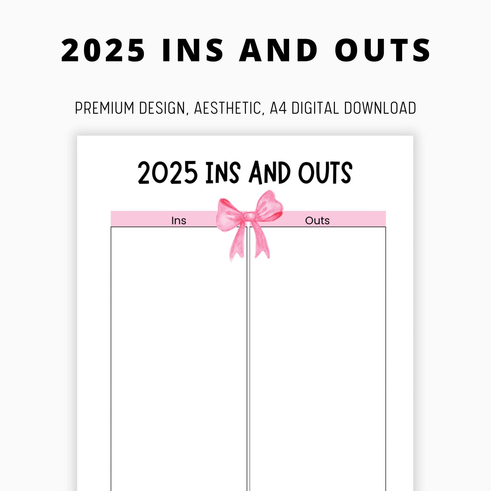 2025 Ins and Outs, 2025 Goal Setting Plan, 2024 Reflections, 2024 ...