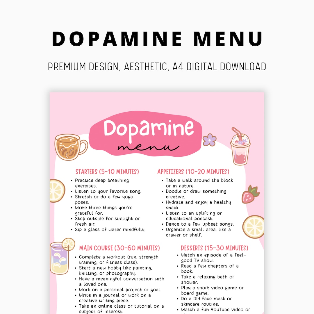 Dopamine Menu, Dopamenu Ideas, Healthy Routine Adhd Tools, Bullet ...