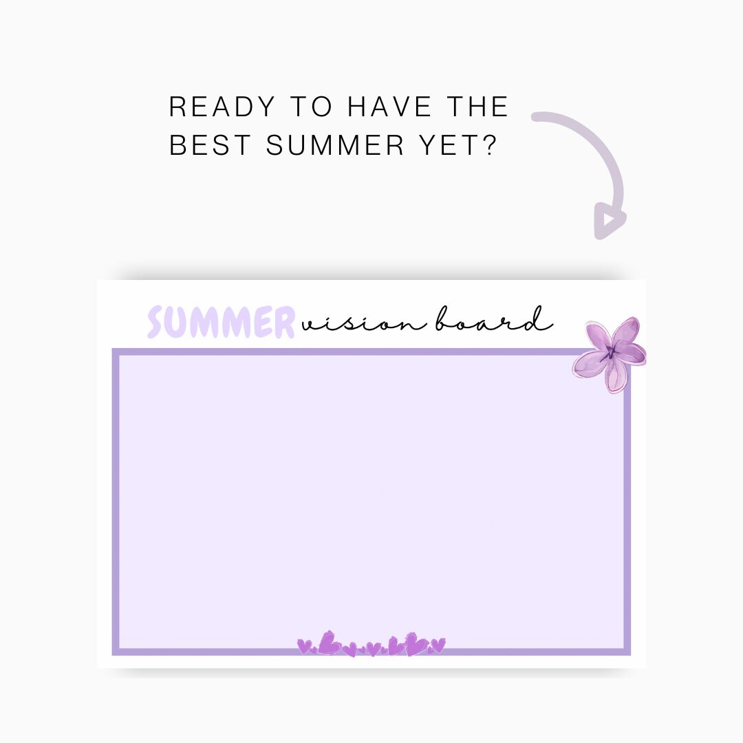 Summer Vision Board, Vision Board Template, 2024 Dream Life Planner ...