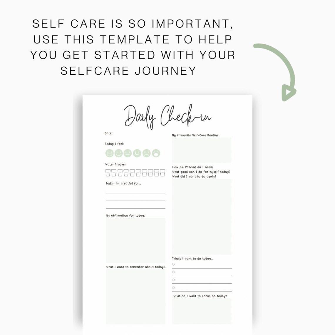Daily Check in Template Daily Reflection Planner 5 Minute - Etsy