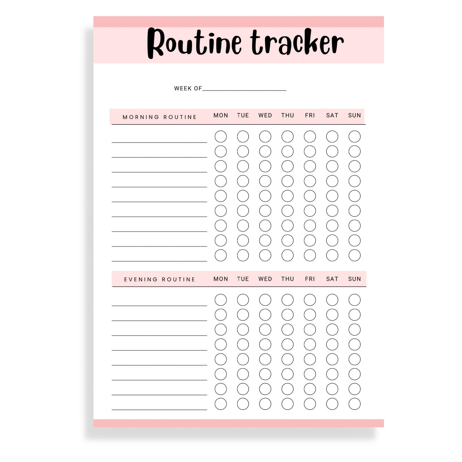 Daily Routine Printable, Daily Routine Tracker, Morning Routine Planner ...
