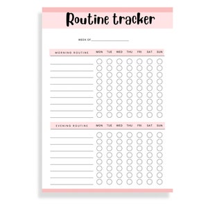 Daily Routine Printable, Daily Routine Tracker, Morning Routine Planner ...