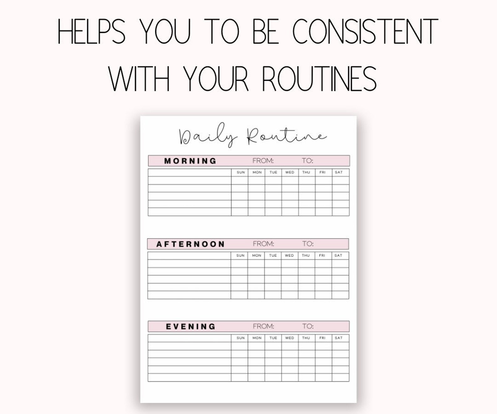 Daily Routine, Daily Routine Planner, Morning Routine, Daily Routine ...