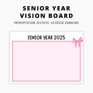 Senior Year Vision Board, Vision Board Template, 2024 School Life ...