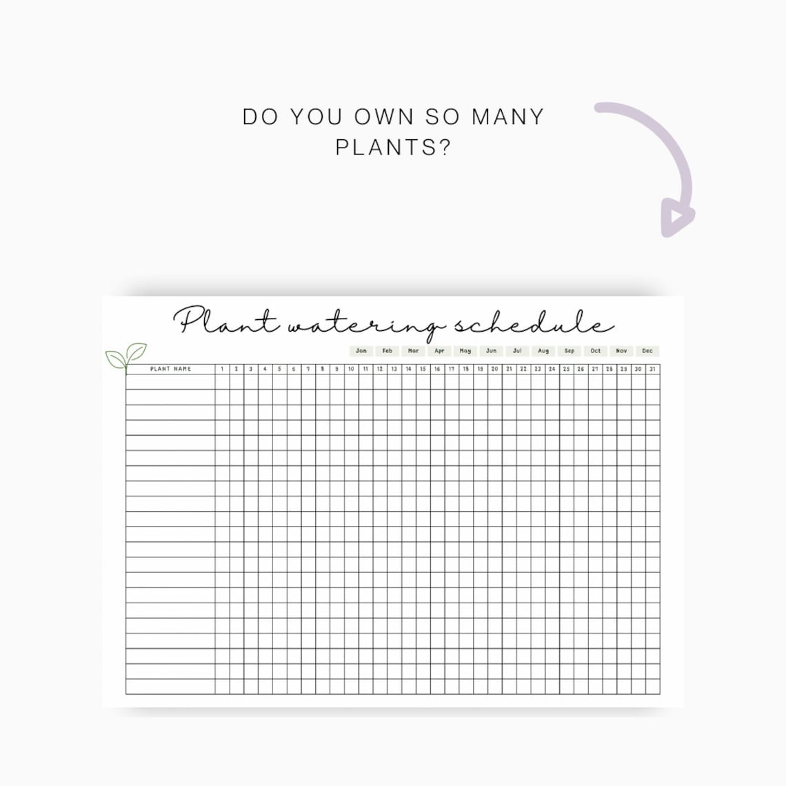 Plant Watering Schedule, Plant Care Tracker, Plant Mom, Plant Log ...