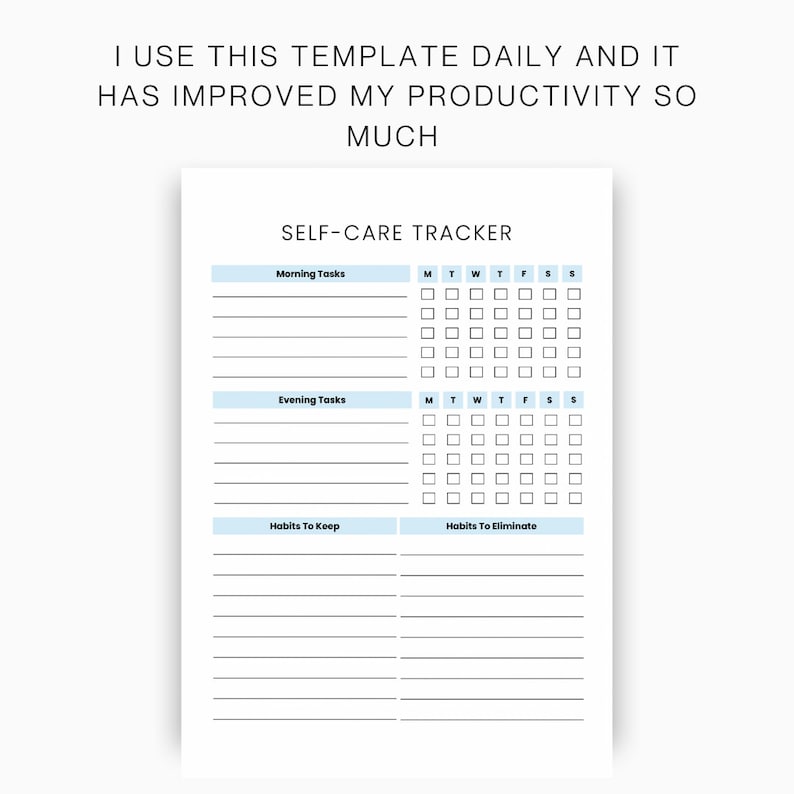 Self Care Checklist, Self-care Tracker, Printable Self Care Journal ...