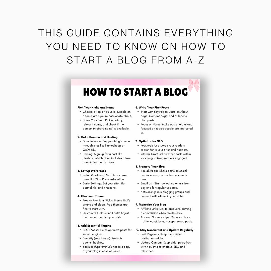 How to Start a Blog Guide, Setting up a Blog, Blog Seo, How to Make ... How to Start a Blog Guide, Setting up a Blog, Blog Seo, How to Make ...