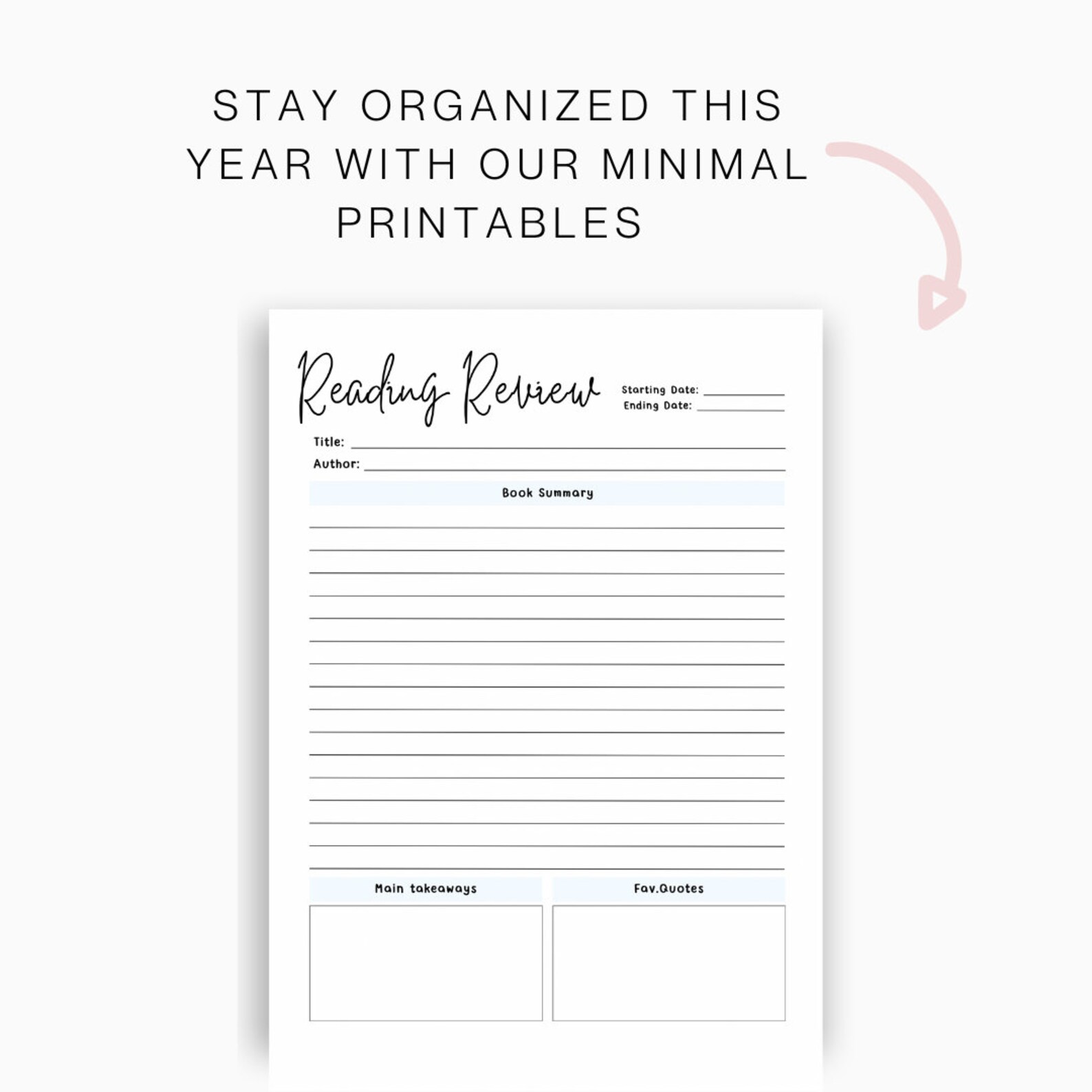 Book Review Template, Reading Journal Printable, Book Summary, Reading ...