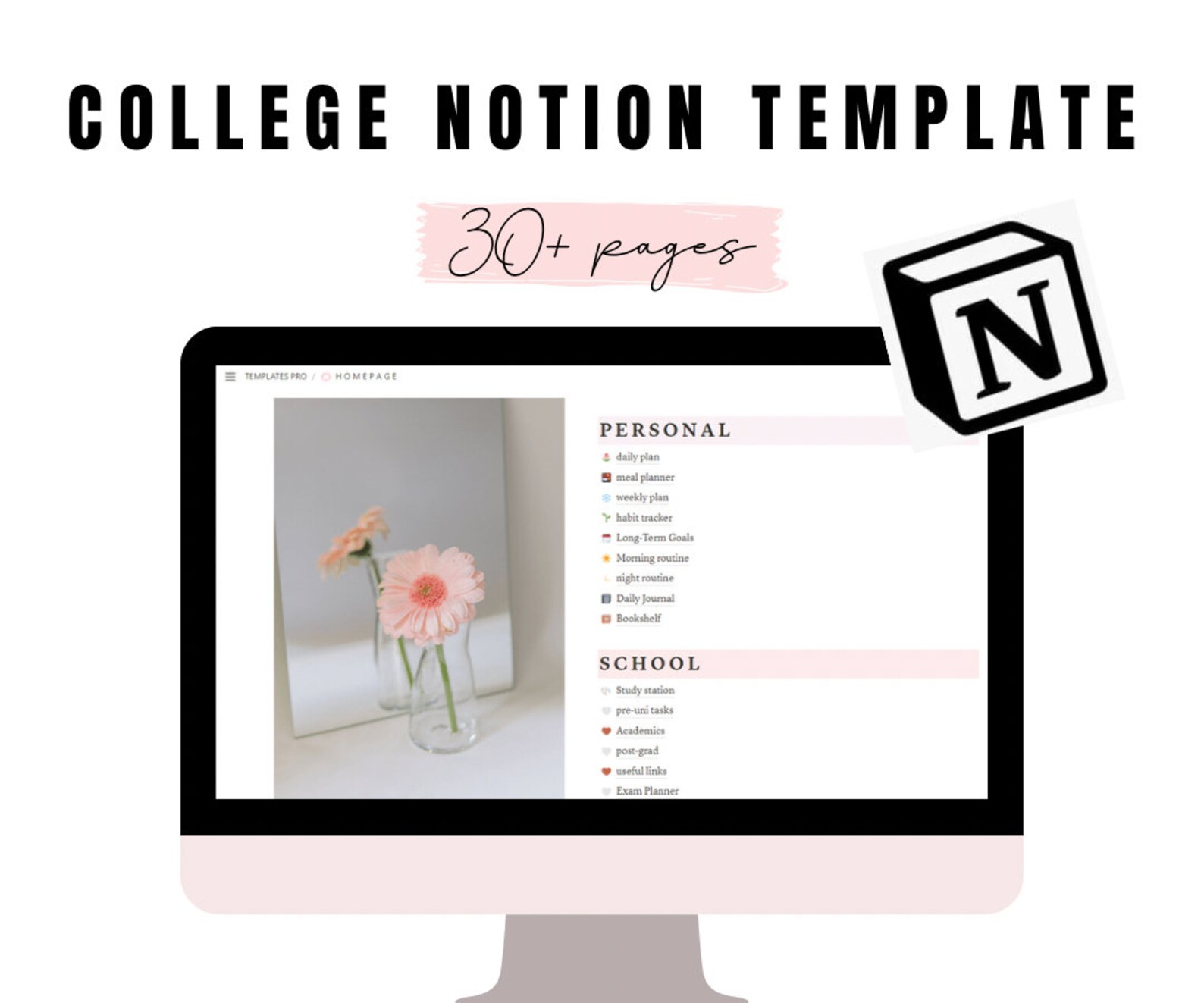 College Student Notion Template Academic Planner Notion - Etsy