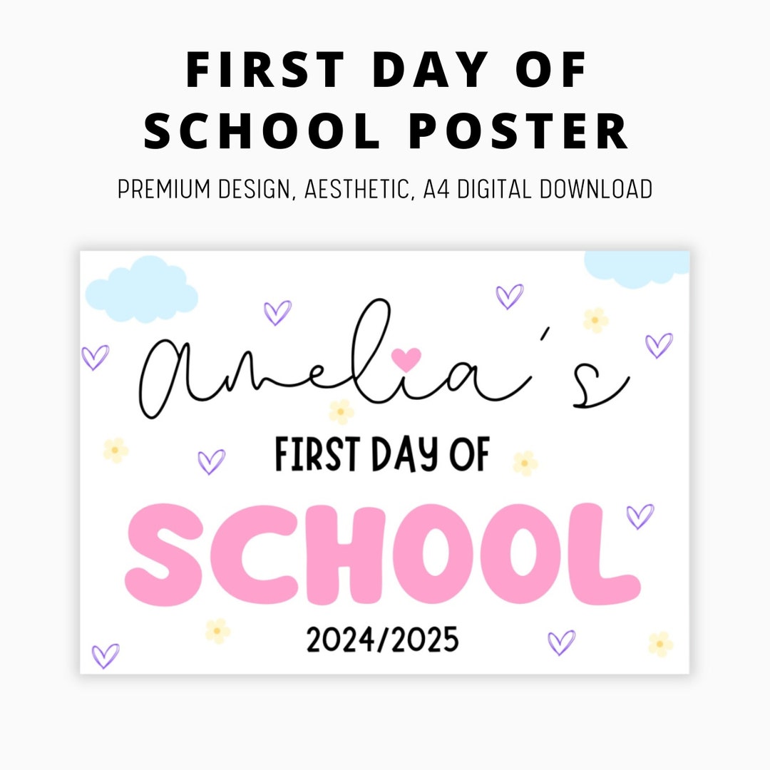 First Day of School Sign , Back to School Sign, Reusable Editable First ...