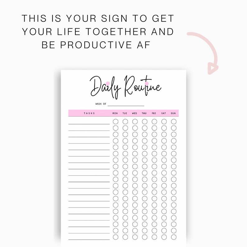 Daily Routine Printable, Daily Routine Tracker, Morning Routine Planner ...