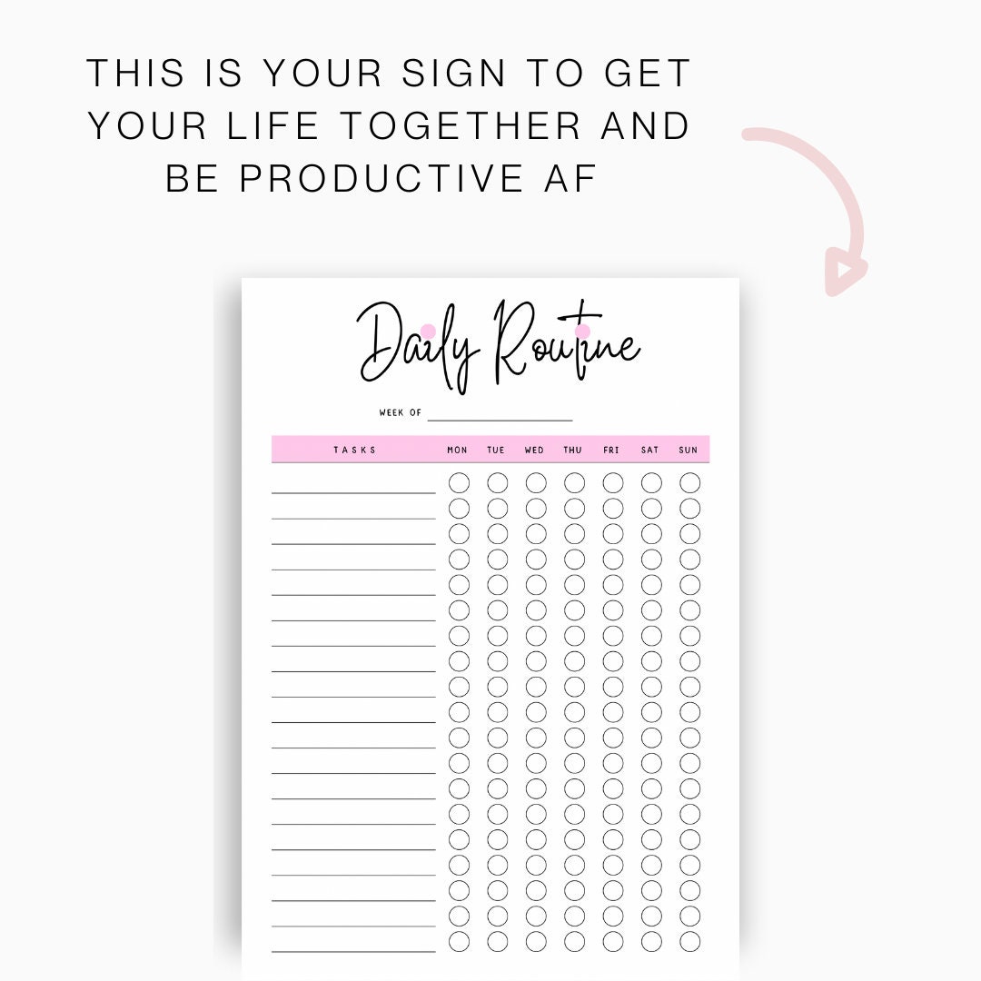 Daily Routine Printable, Daily Routine Tracker, Morning Routine Planner ...