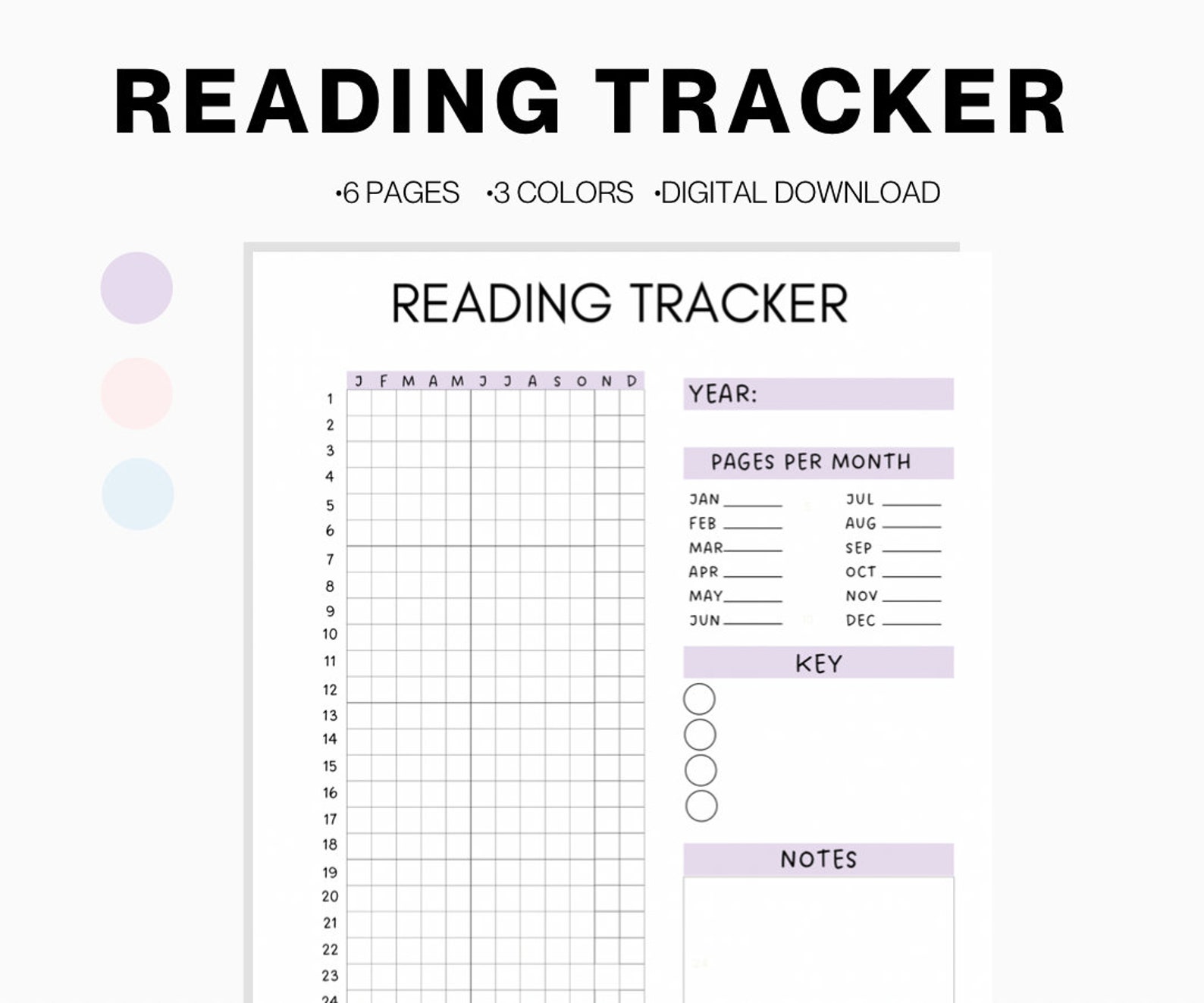 Reading Tracker Printable Book Review Journal Reading | Etsy