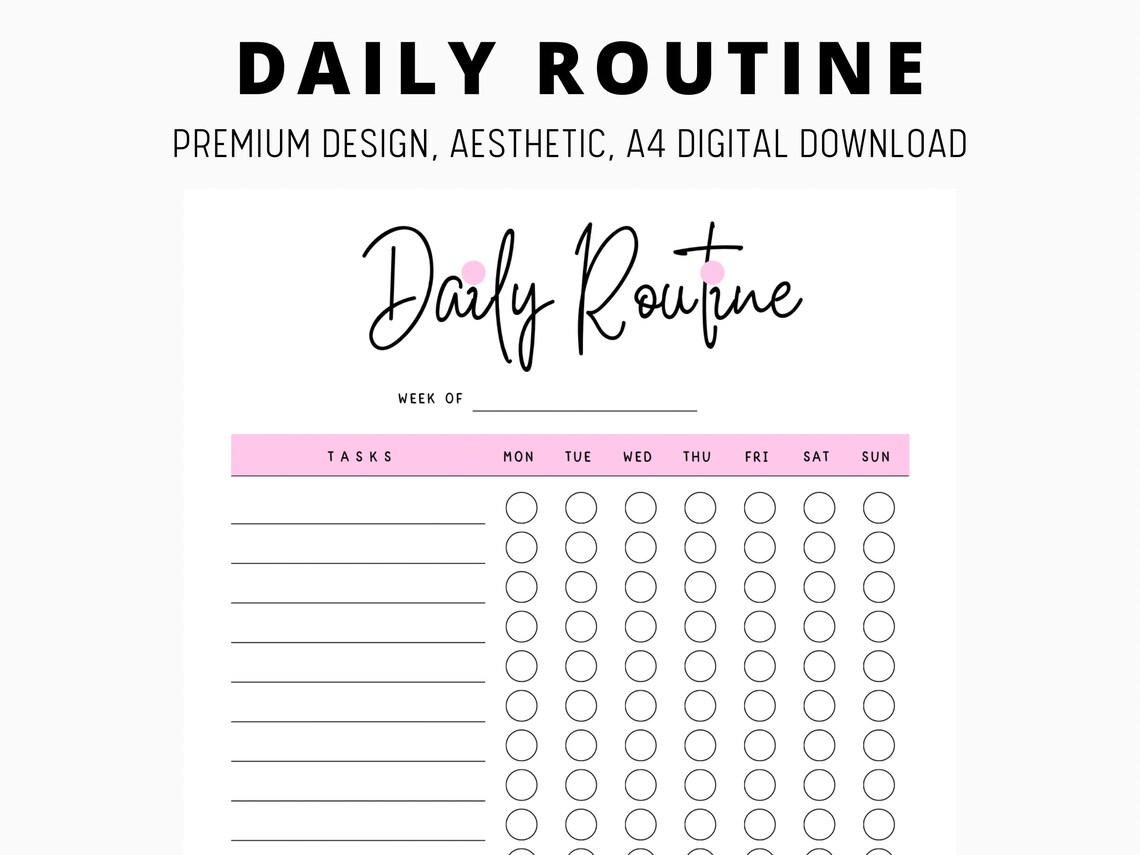Daily Routine Printable, Daily Routine Tracker, Morning Routine Planner ...