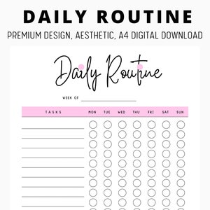 Daily Routine Printable, Daily Routine Tracker, Morning Routine Planner ...