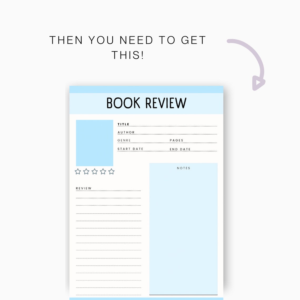 Book Review Template, Printable Reading Journal, Book Review Planner ...