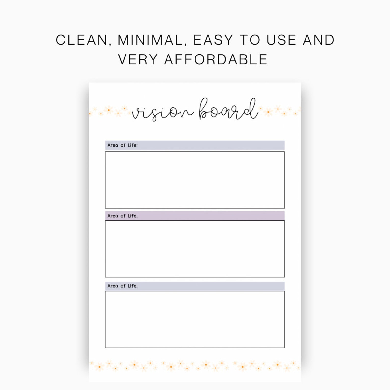Printable Vision Board, Vision Board Template, 2024 Dream Life Planner ...